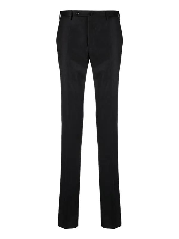 Incotex Slim-cut Virgin Wool Trousers - Black