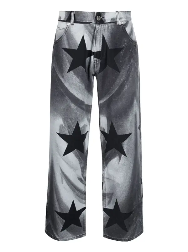 LIBERAL YOUTH MINISTRY Photograph-print Cropped Jeans - Black