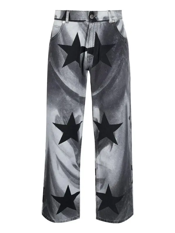 LIBERAL YOUTH MINISTRY Photograph-print Cropped Jeans - Black