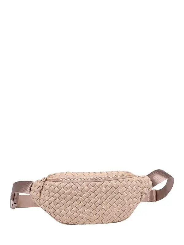 SOL AND SELENE Aim High Woven Neoprene Belt Bag - Nude