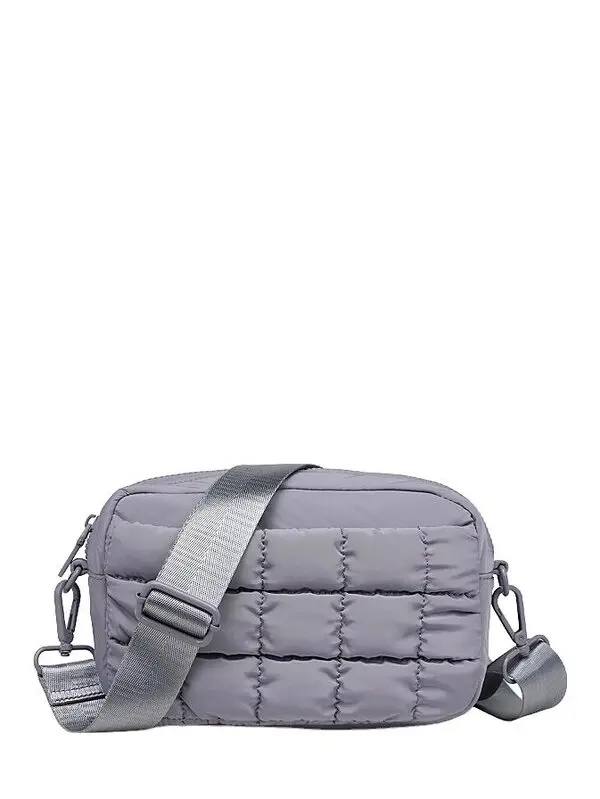 SOL AND SELENE Quilted Nylon Crossbody Bag - Grey