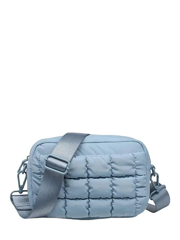 SOL AND SELENE Quilted Nylon Crossbody - Sky Blue