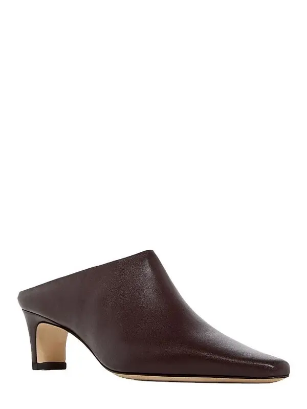 Staud Wally Leather Mid-heel Mules - Espresso Leather