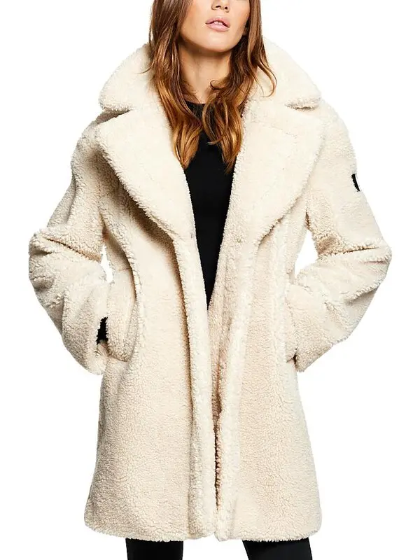 Sam. Sherpa Mid-length Coat - Almond