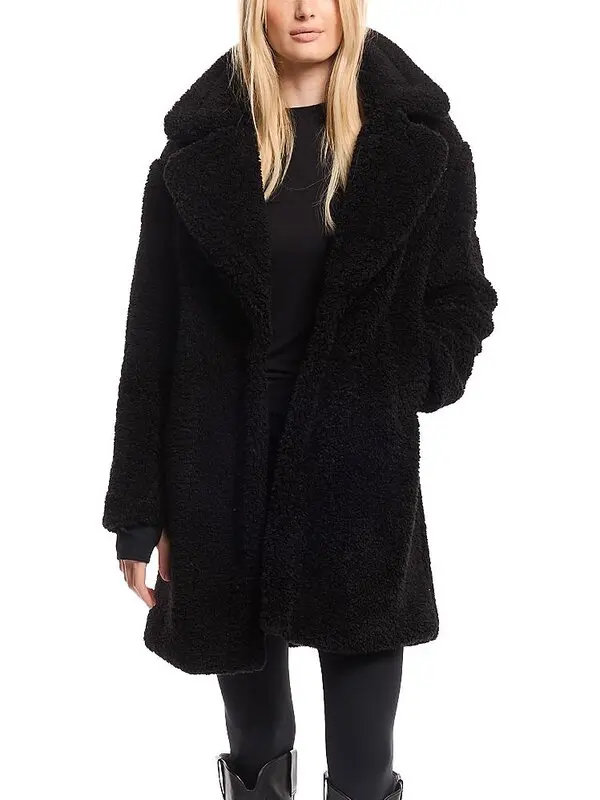 Sam. Sherpa Mid Length Coat - Black