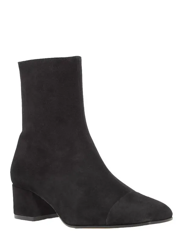 Staud Aimee Cap-toe Block Heel Booties - Black