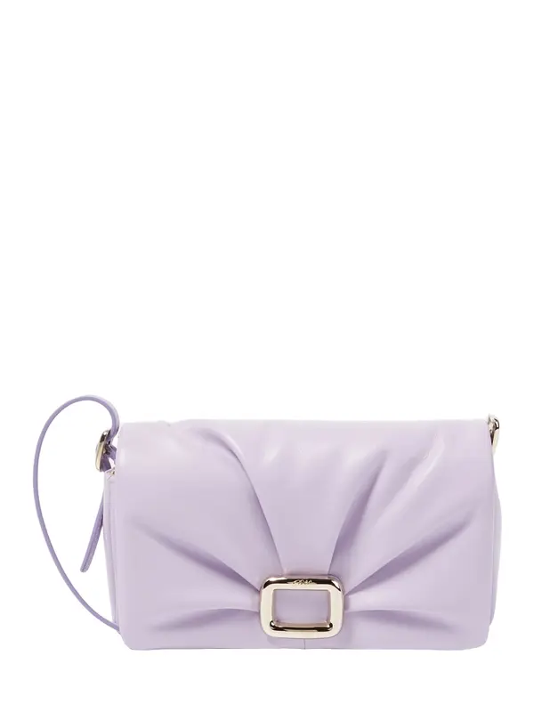 ROGER VIVIER Viv’ Choc Leather Phone Pouch - Purple