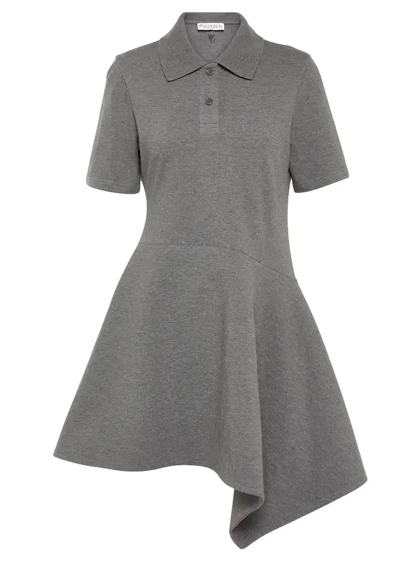 JW Anderson Asymmetric Knitted Mini Dress - Grey
