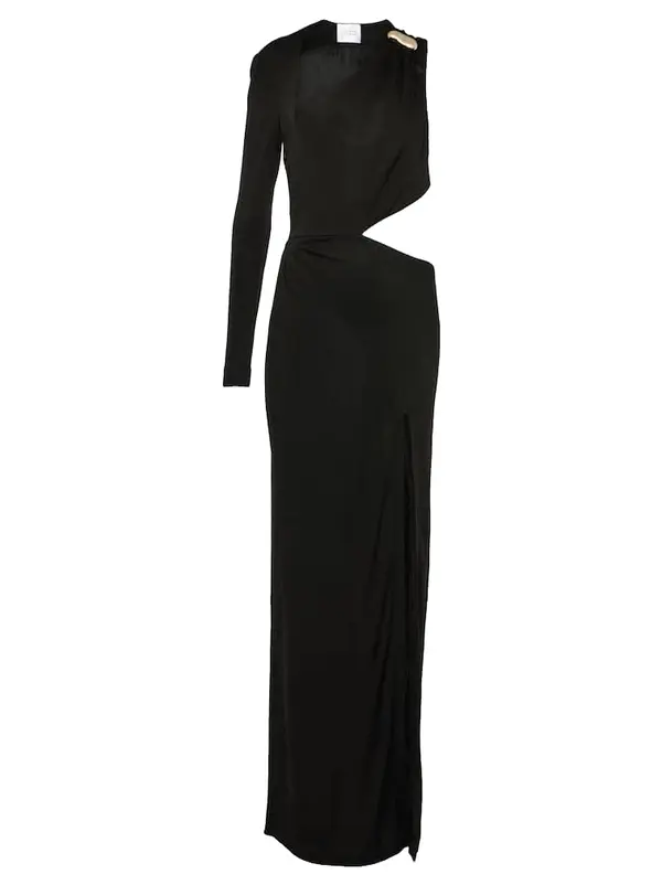 Galvan Cutout One-shoulder Gown - Black
