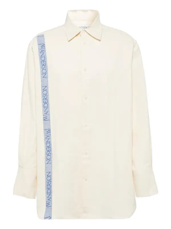 JW Anderson Striped Cotton And Linen Shirt - White