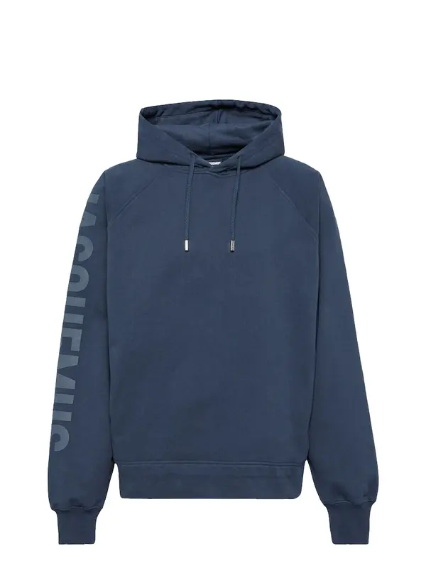 Jacquemus Le Typo Cotton Jersey Hoodie - Blue