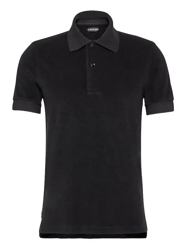 TOM FORD Cotton Blend Polo Shirt - Black