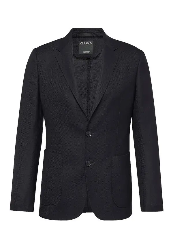 Zegna Single-breasted Wool Blazer - Blue