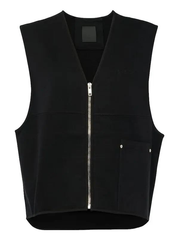 Givenchy Cotton Fleece Vest - Black
