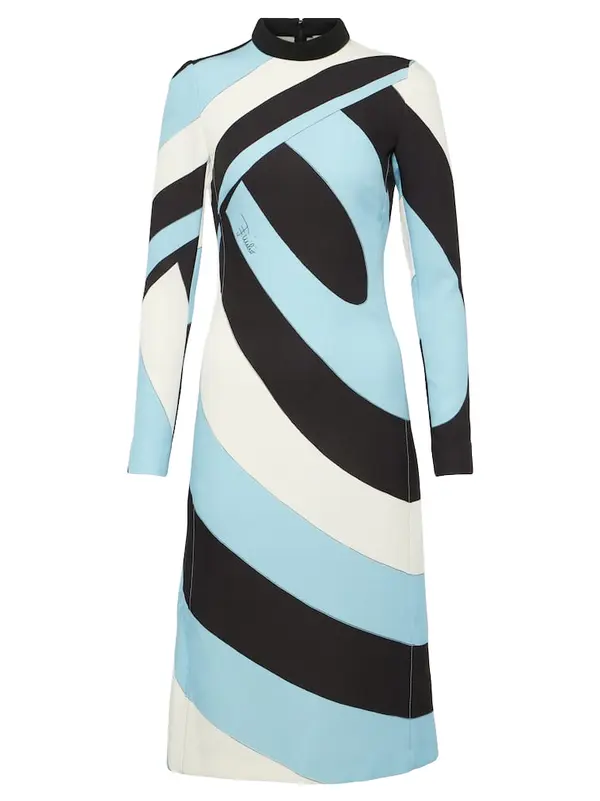 Emilio Pucci Iride Printed Jersey Midi Dress - Multicoloured