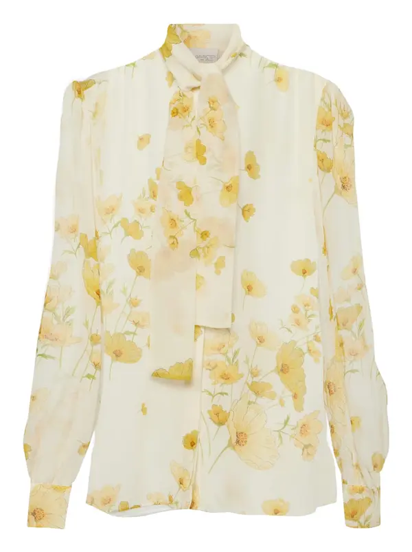 Giambattista Valli Printed Silk Georgette Blouse - White