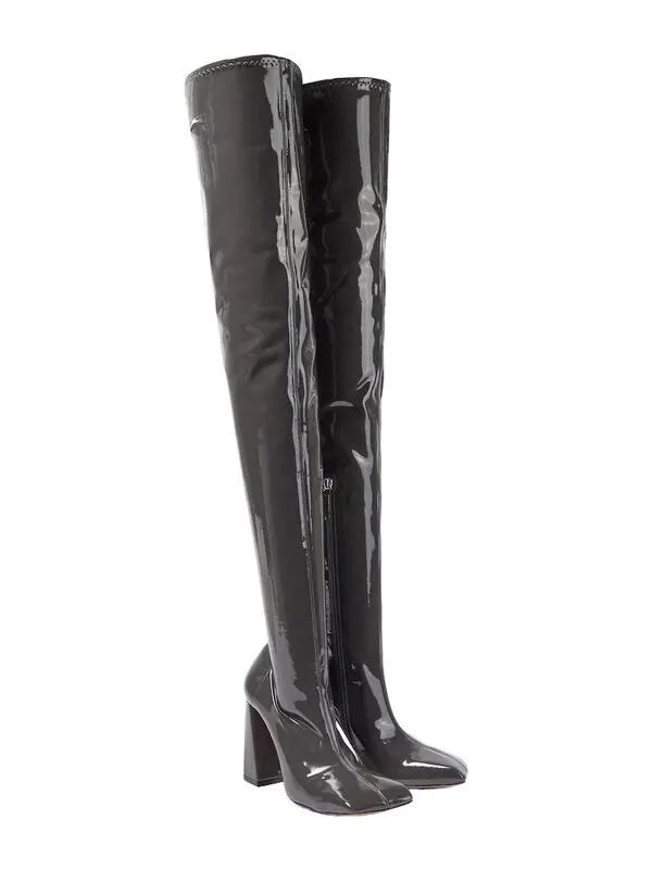 Amina Muaddi Marine Stretch 95 Over-the-knee Boots - Grey