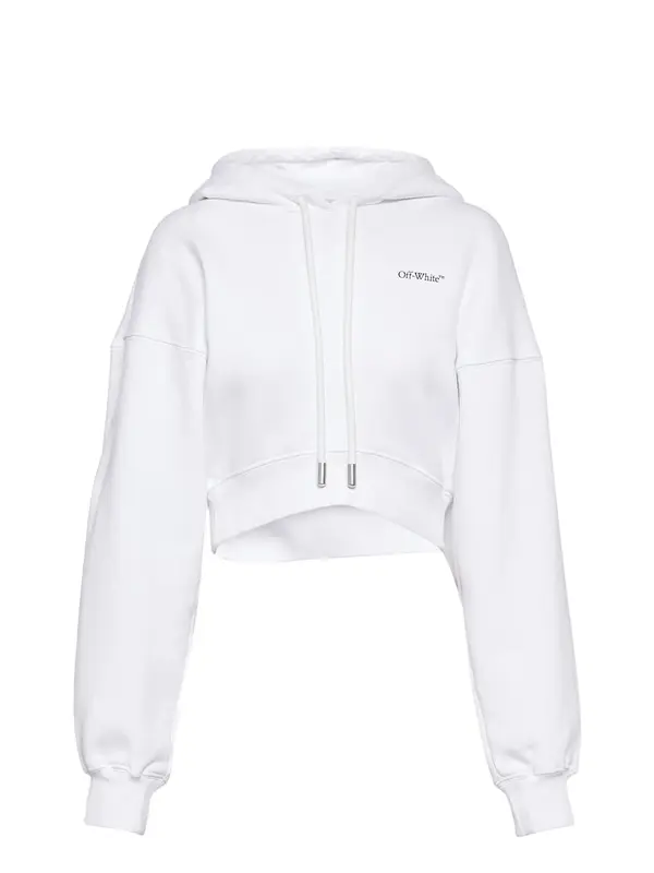 Off-White Printed Cropped Hoodie - Multicoloured