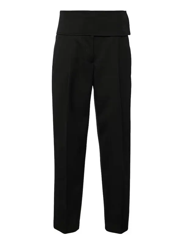JIL SANDER High-rise Wide-leg Pants - Black