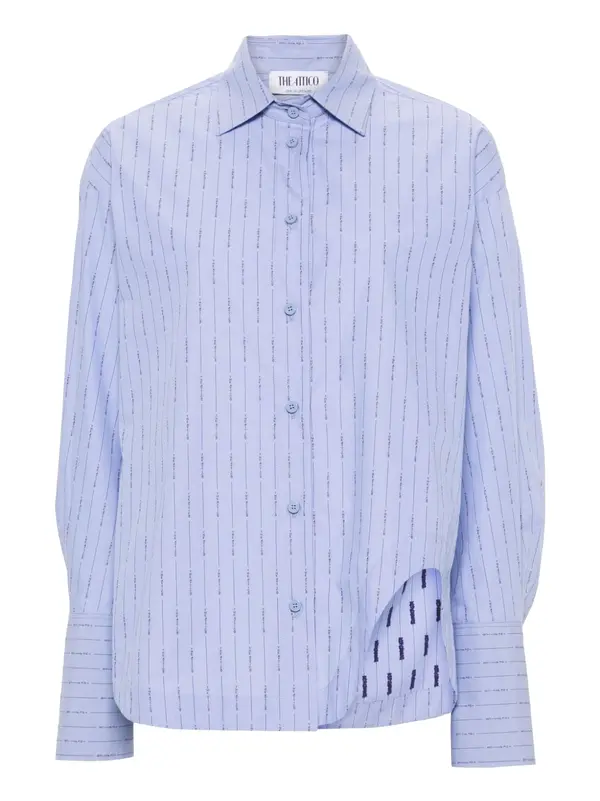 Attico Eliza Striped Shirt - Blue
