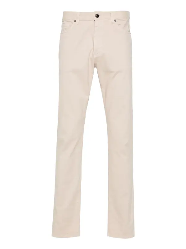 Zegna Cotton Straight-leg Trousers - Neutrals