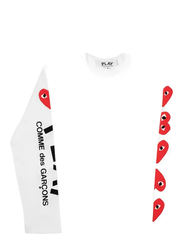 Play Comme Des Garcon Five Heart Logo Long-sleeve T-shirt - White