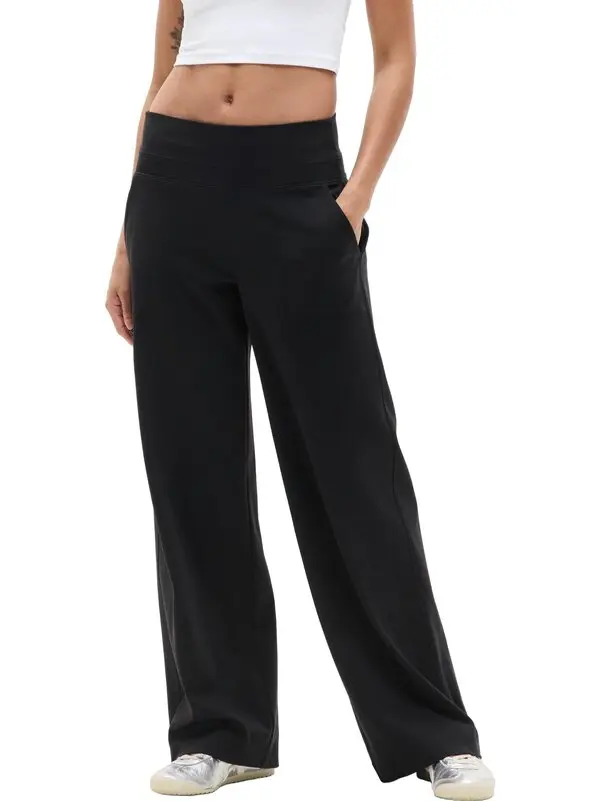 Athleta Wide Leg High-rise Pants - Black