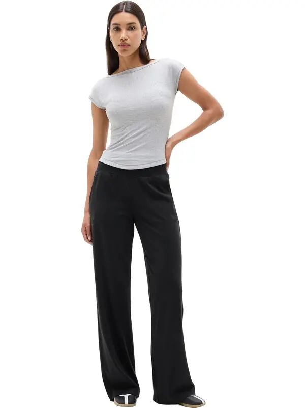 Athleta Wide Leg High-rise Pants - Black