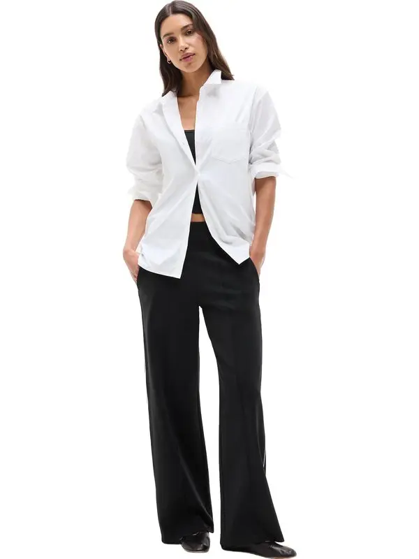 Athleta Venice High Rise Track Stripe Wide Leg Pant - Black/white Stripe