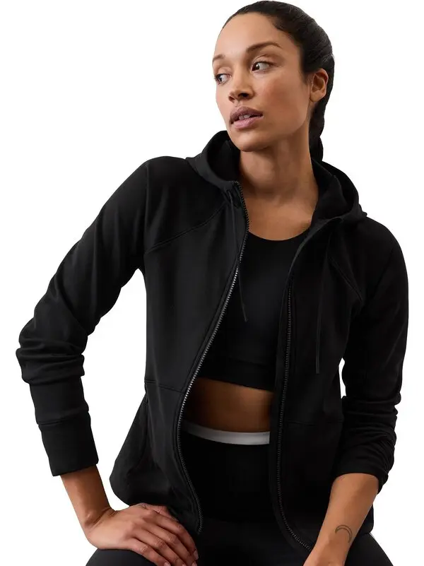Athleta Fleece-lined Full-zip Jacket - Black