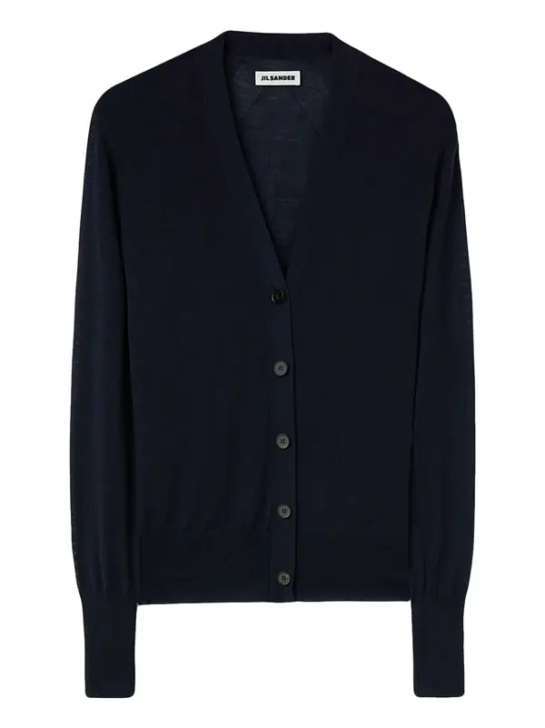JIL SANDER V-neck Cashmere Cardigan - Blue