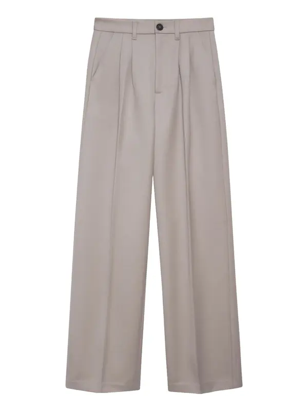 ANINE BING Carrie Pressed-crease Tailored Trousers - Neutrals
