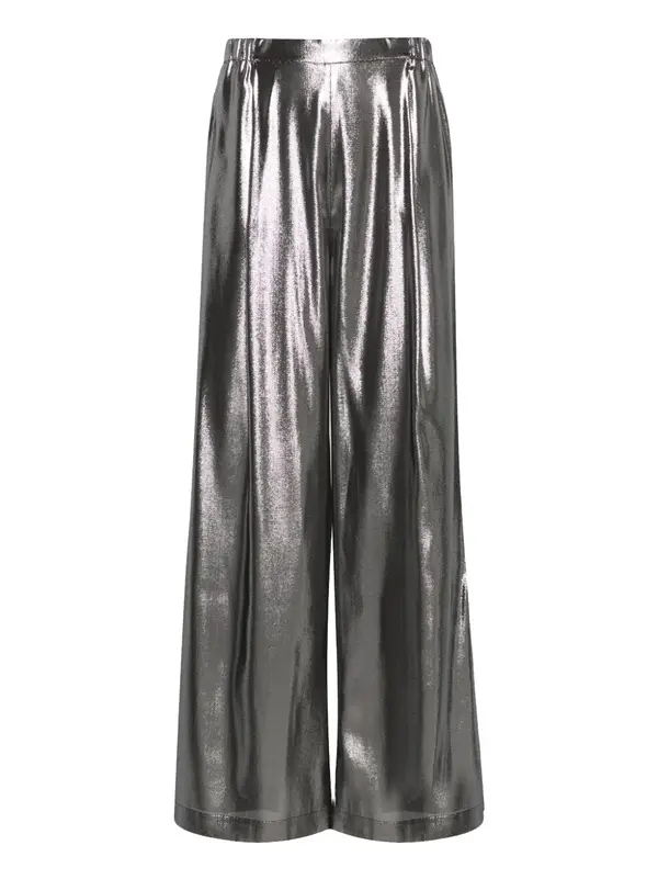 Carine Gilson Wide-leg Lurex Pyjama Trousers - Silver