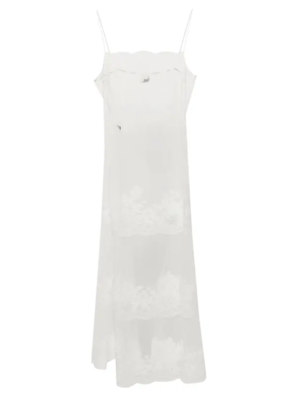 Carine Gilson Lace-appliqué Maxi Dress - White