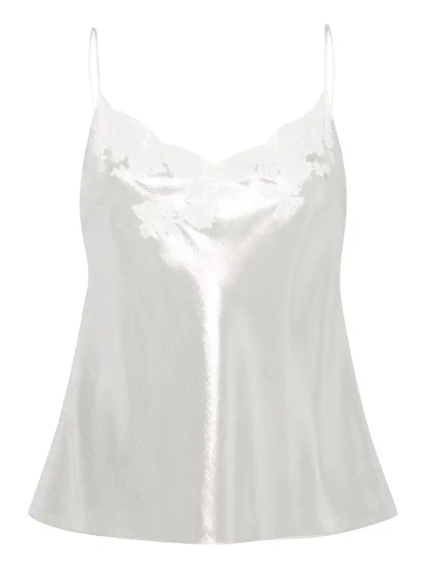 Carine Gilson Lace-detail Lurex Camisole - Silver