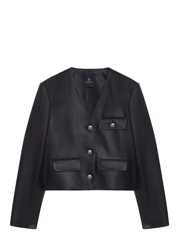 ANINE BING Cara Leather Jacket - Black