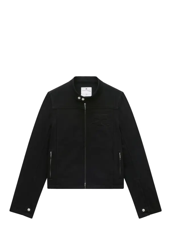 COURREGES Zip-up Denim Jacket - Black