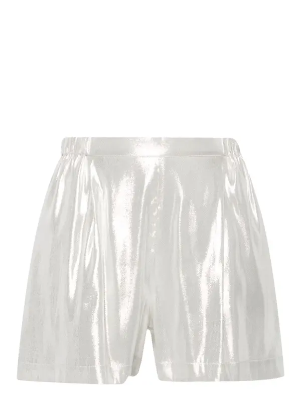 Carine Gilson Wide-leg Lurex Pyjama Shorts - Silver