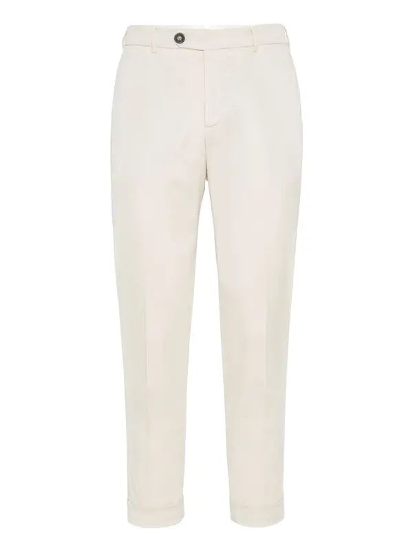 Brunello Cucinelli Classico Slim Fit Chinos - White