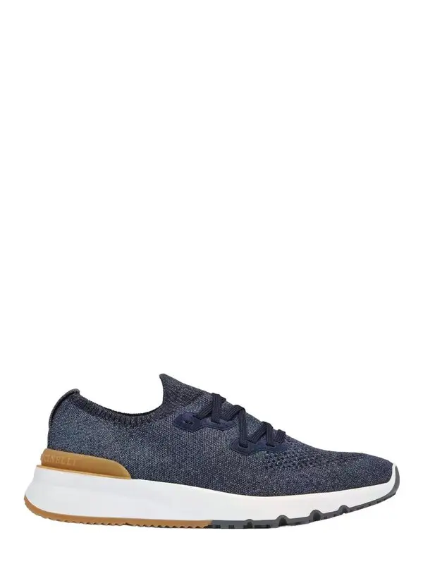 Brunello Cucinelli Mesh Knit Lace-up Sneakers - Blue