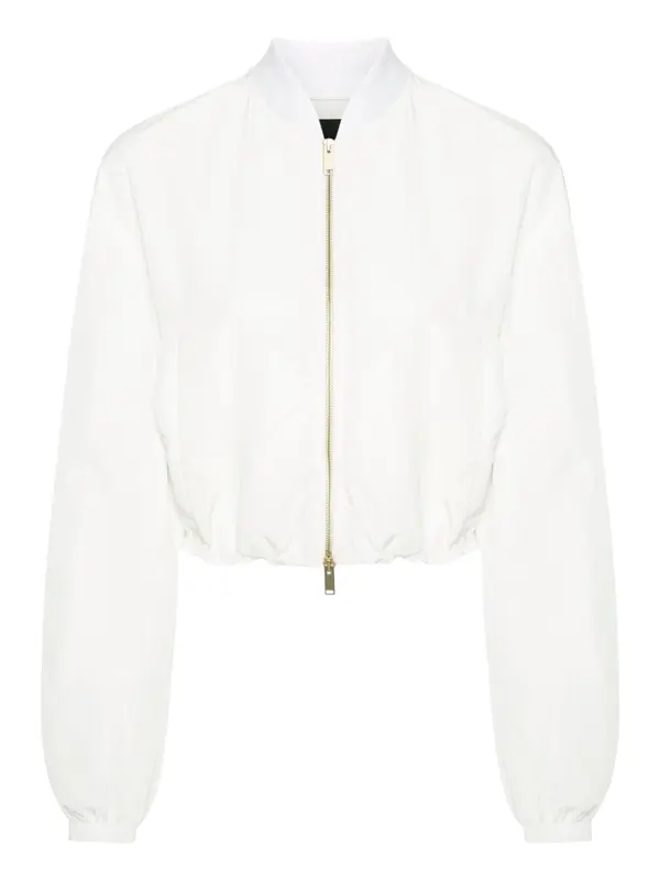 Fabiana Filippi Cropped Bomber Jacket - White