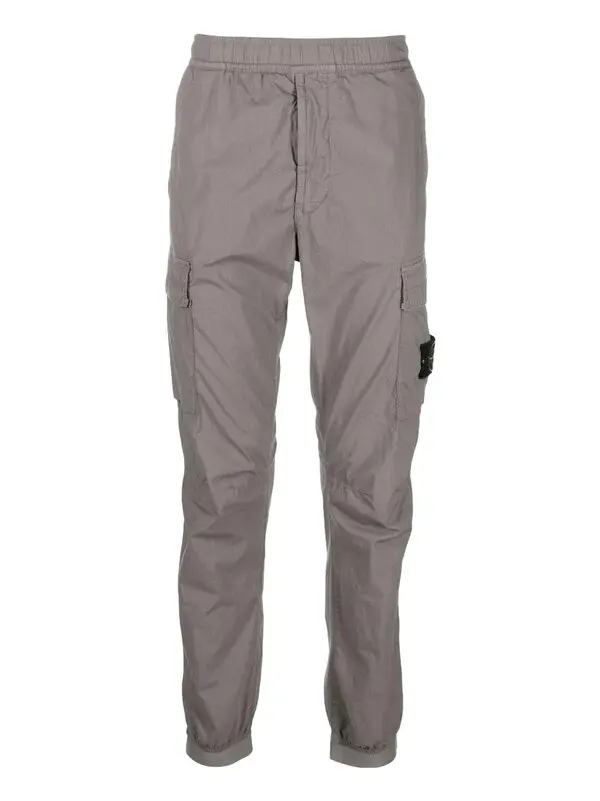 Stone Island Compass-appliqué Cargo Track Pants - Grey