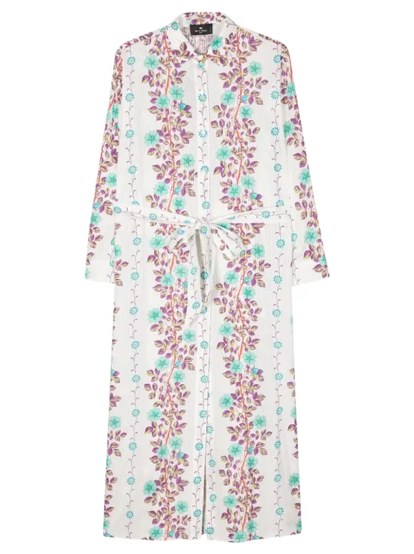 Etro Floral-print Shirtdress - White
