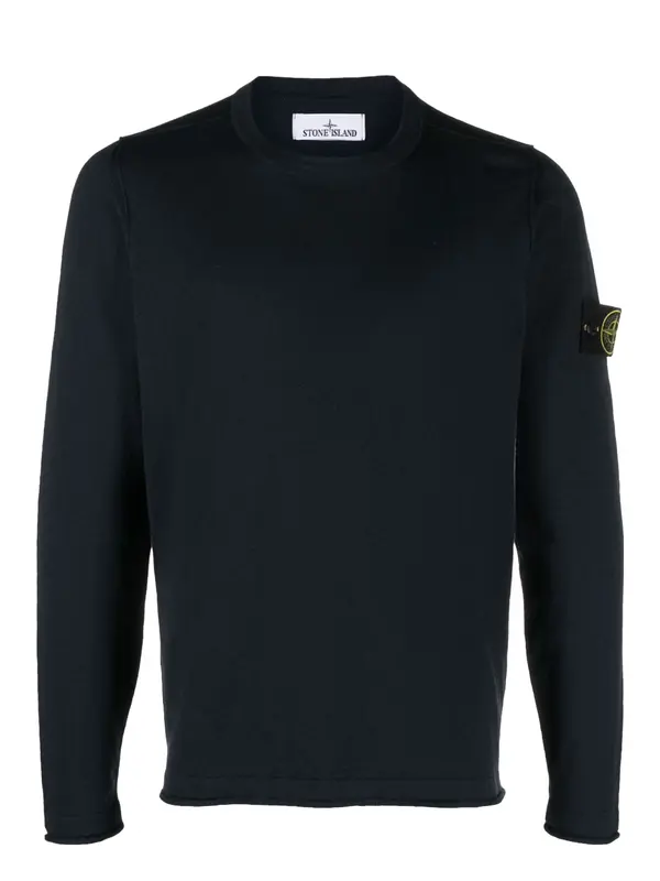 Stone Island Compass Appliqué Jumper - Blue