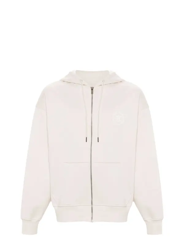 DAILY PAPER Circle Cotton Zip-up Hoodie - Neutrals