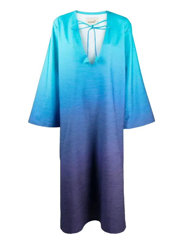 BAMBAH Mosa Gradient-effect Linen Kaftan - Blue