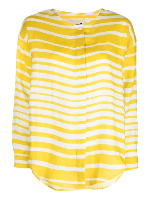BAMBAH Striped Linen Shirt - Yellow