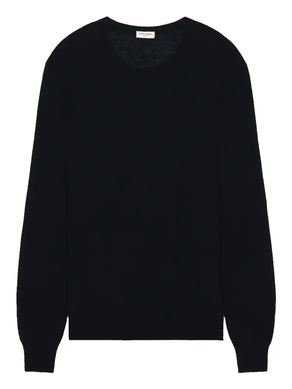 Saint Laurent Pull Col Rond - Bleu Nuit