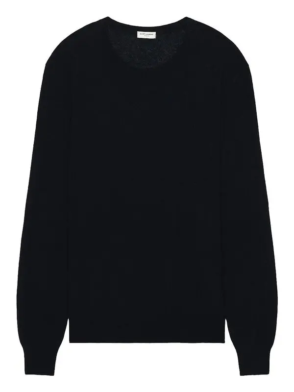 Saint Laurent Pull Col Rond - Bleu Nuit