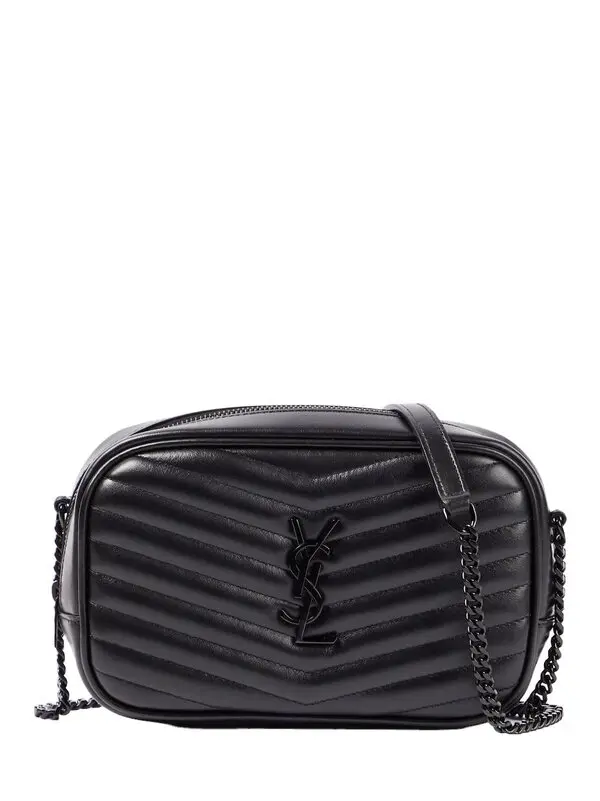 Saint Laurent Lou Mini Leather Shoulder Bag - Black
